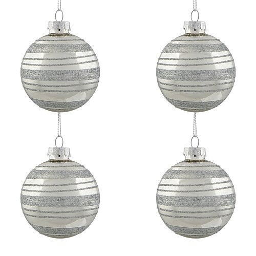 Click here for Northlight Silver Ball 4-pc. Christmas Ornament  O... prices