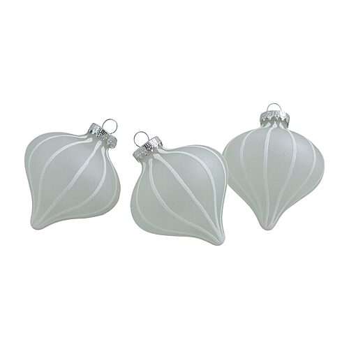 Click here for Northlight Stripes Glass 3-pc. Christmas Ornament... prices