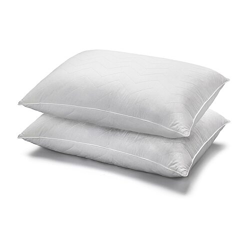 Ella Jayne Cotton Quilted Medium Density 2-Pack Pillow  King - White