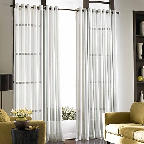 Click here for CHF Soho Grommet Top Sheer Single Curtain Panel  O... prices