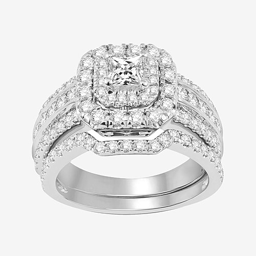 Click here for 2 CT.T.W. Natural Diamond Bridal Set  7  White prices