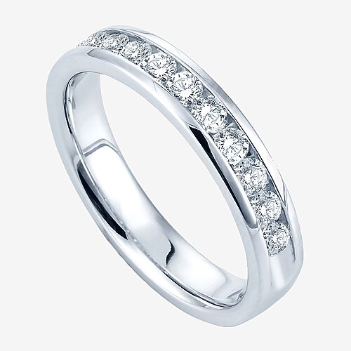 Click here for 1/2 CT.T.W. Channel-Set Natural Diamond Band  6  W... prices