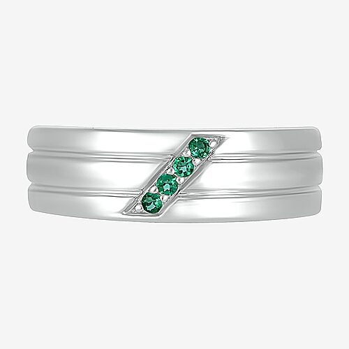 Click here for Mens Lab Created Green Emerald Sterling Silver Fas... prices