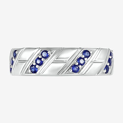 Click here for Mens Lab Created Blue Sapphire Sterling Silver Fas... prices