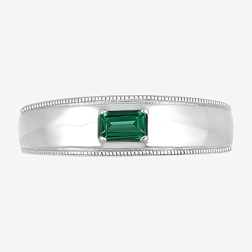 Click here for Mens Lab Created Green Emerald Sterling Silver Fas... prices