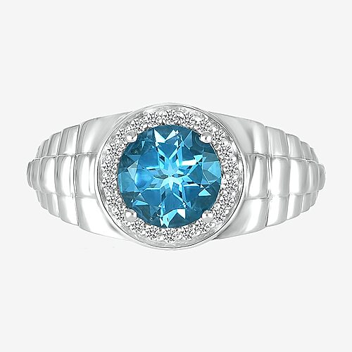 Click here for Mens Genuine Blue Topaz Sterling Silver Fashion Ri... prices