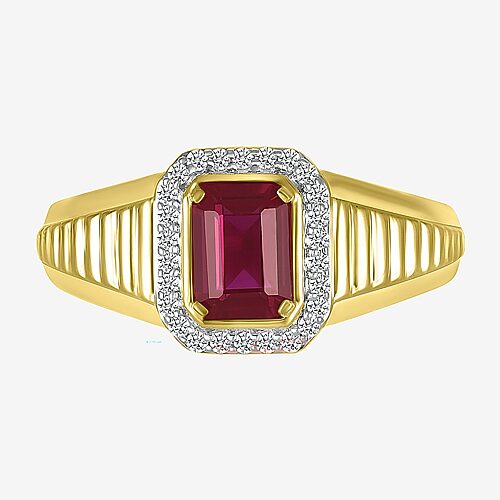 Click here for Mens Lab Created Red Ruby 10K Gold Fashion Ring  9... prices