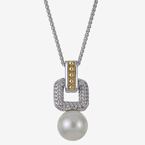 Click here for Womens White Cultured Freshwater Pearl 14K Two Ton... prices