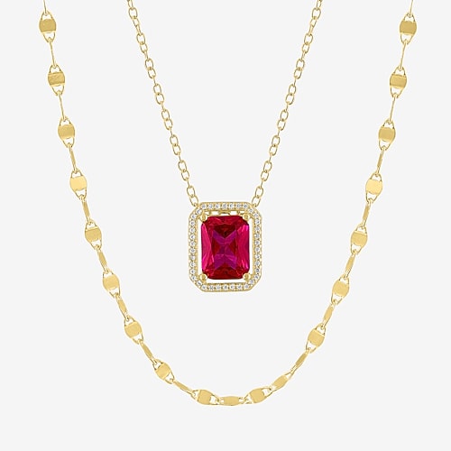 Click here for 2-pc.Birthstone Necklace Set in Sterling Silver  O... prices