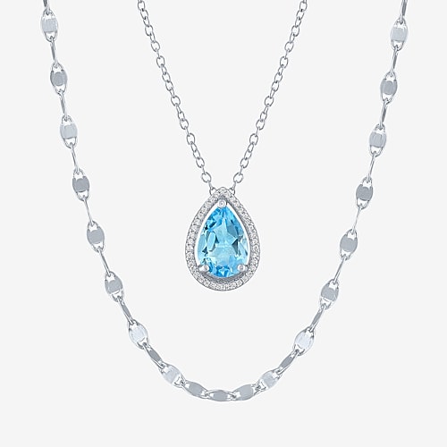 Click here for 2-pc.Birthstone Necklace Set in Sterling Silver  O... prices