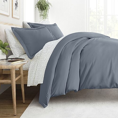 ienjoy Home Bedding Bundle 8-Piece Comforter with Duvet Cover Set  Queen - Ditsy Floral Stone