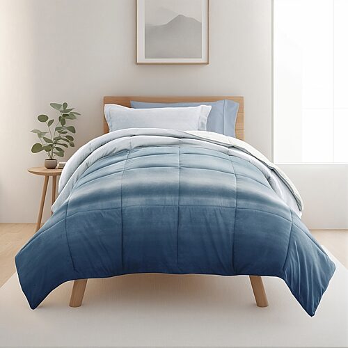 ienjoy Home Patterned Dorm 8-Piece Comforter Set  Twin Xl - Ocean Waves White Light Blue