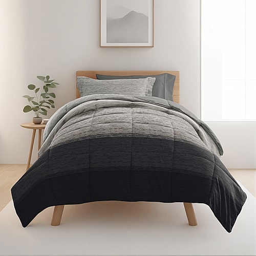 ienjoy Home Patterned Dorm 8-Piece Comforter Set  Twin Xl - Ombre Gray