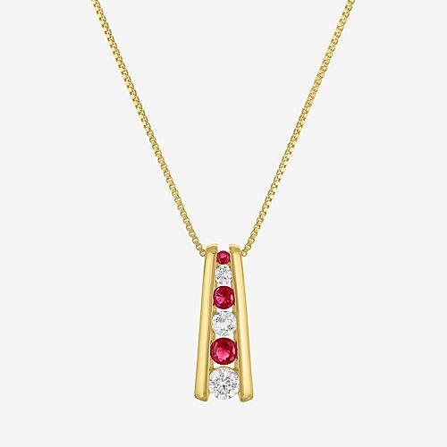 Click here for Lab-Created Gemstone 14K Gold Over Silver 18 Inch... prices