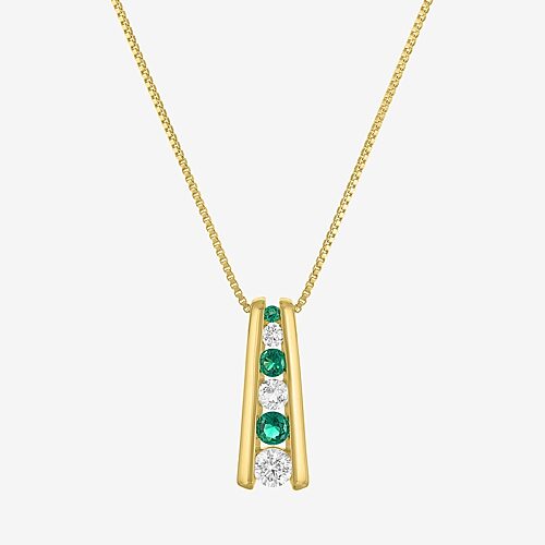 Click here for Lab-Created Gemstone 14K Gold Over Silver 18 Inch... prices