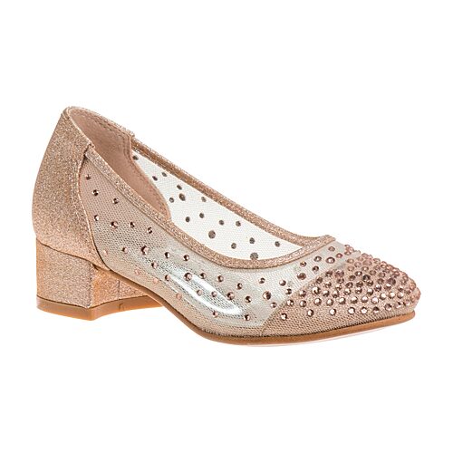 Badgley Mischka Round Closed Toe Block Heel Pumps  1 Medium  Pink