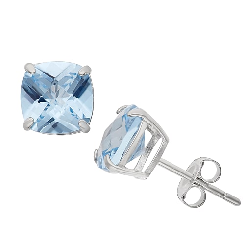 Click here for Lab Created Blue Aquamarine Sterling Silver 8mm St... prices