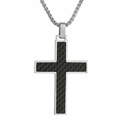Click here for Mens Sterling Silver Cross 24 Inch Pendant Necklac... prices