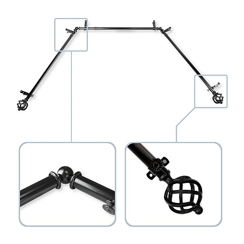 Click here for Rod Desyne Twist Bay Window Rod  One Size  Black prices