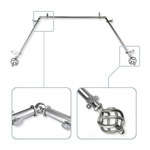 Click here for Rod Desyne Twist Bay Window Rod  One Size  Silver prices