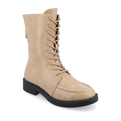 Journee Collection Womens Nikks Lace Up Combat Boots - Tan