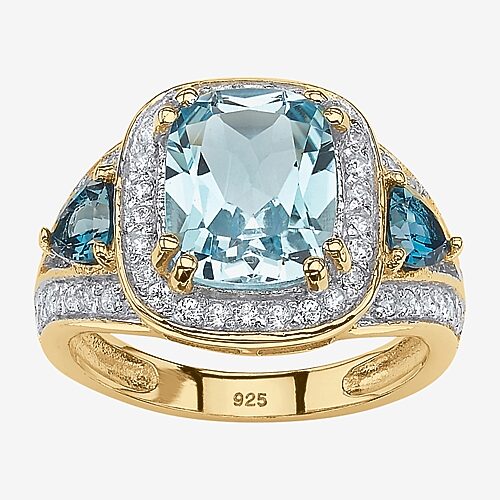 Click here for Womens Genuine Blue Topaz Cocktail Ring  9  Sky Bl... prices