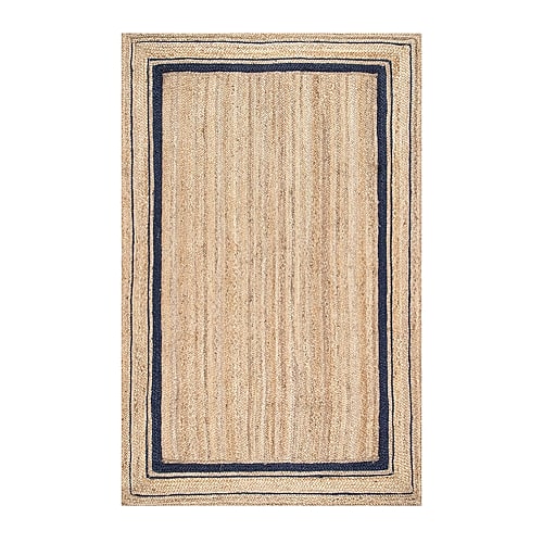 Click here for nuLoom Braided Rikki Border Jute Rug  One Size  Wh... prices