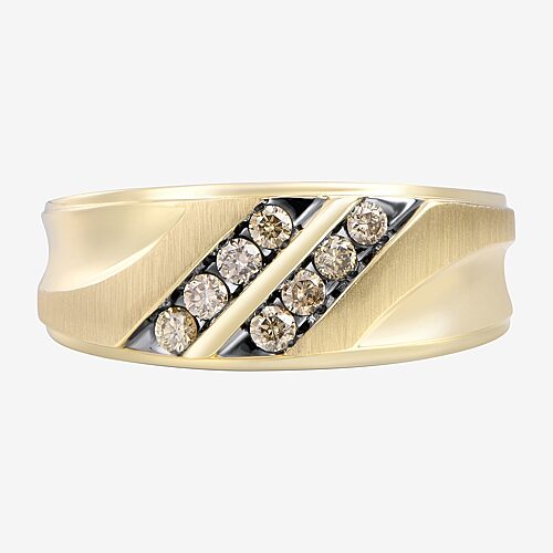 Click here for Mens 1/3 CT.T.W. Champagne Diamond 10K Yellow Gold... prices