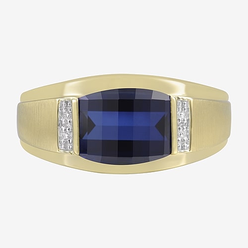 Click here for Mens Gemstone & Diamond-Accent 10K Yellow Gold Rin... prices