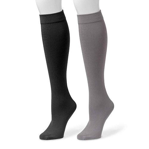 Click here for Muk Luks Womens 2 Pack Fleece Lined Knee High Sock... prices