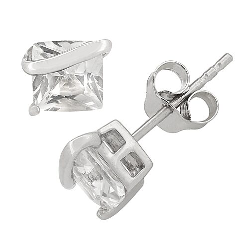 Click here for Lab Created White Sapphire Sterling Silver 6.1mm S... prices