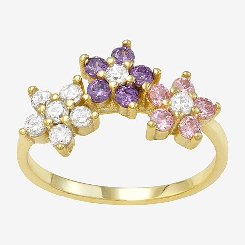 Click here for Girls 1/2 CT. Multi Color Cubic Zirconia 14K Gold... prices