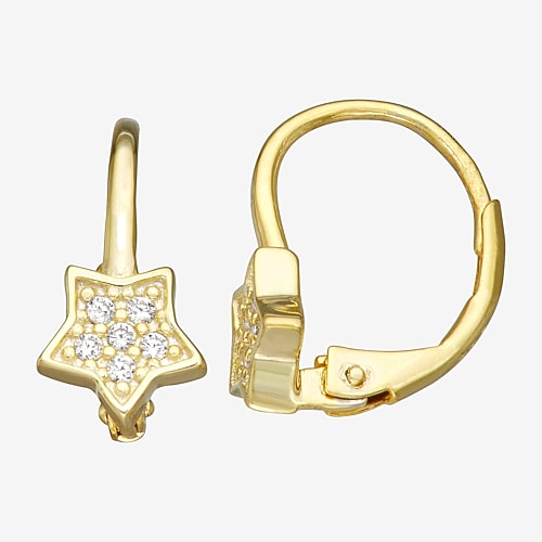 Click here for Girls 1/6 CT. Cubic Zirconia 14K Gold Over Silver... prices