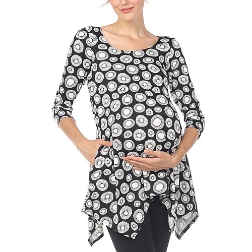 Click here for White Mark Maternity Womens Round Neck 3/4 Sleeve... prices