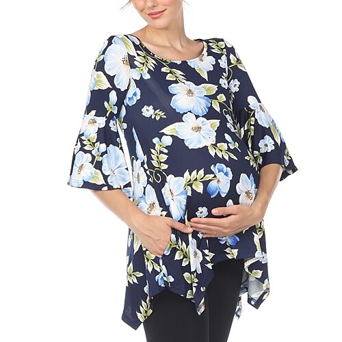 Click here for White Mark Maternity Womens Boat Neck 3/4 Sleeve T... prices