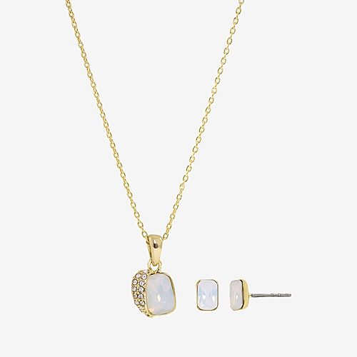 Click here for Sparkle Allure Womens White Crystal 14K Gold Over... prices