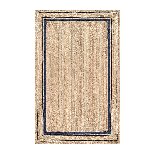 Click here for nuLoom Braided Rikki Border Jute Rug  One Size  Bl... prices