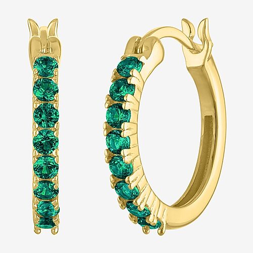 Click here for Gemstone 14K Gold Over Silver 16mm Hoop Earrings... prices