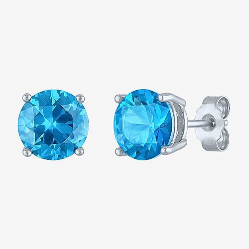 Click here for Gemstone Sterling Silver 7mm Stud Earrings  One Si... prices