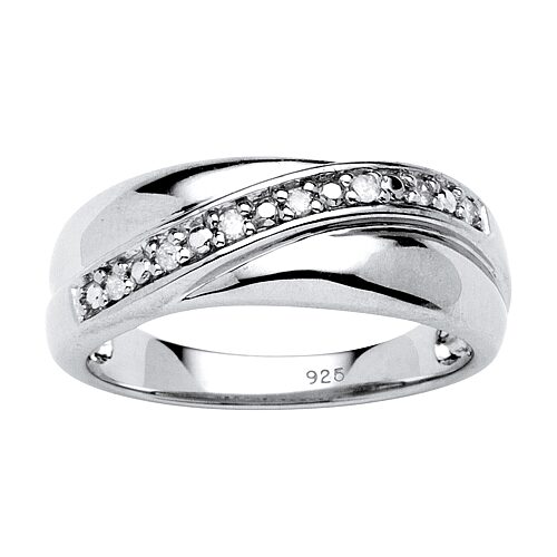 Click here for Mens 2.5MM 1/10 CT. T.W. Natural White Diamond Pla... prices