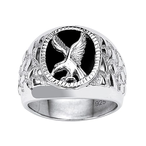 Click here for Eagle Mens Genuine Black Onyx Sterling Silver Fash... prices