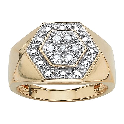 Click here for Mens 1/10 CT. T.W. Natural White Diamond 18K Gold... prices