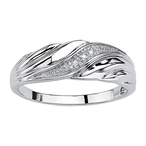 Click here for Mens 2MM Diamond Accent Natural White Diamond Plat... prices