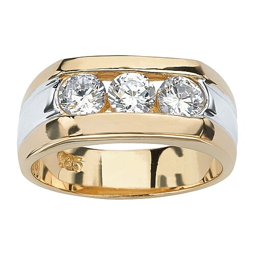 Click here for Mens 1 1/2 CT. T.W. Cubic Zirconia 14K Gold Over S... prices