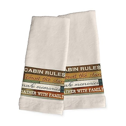 Click here for Laural Home Cabin Rules 2-pc. Hand Towel  One Size... prices