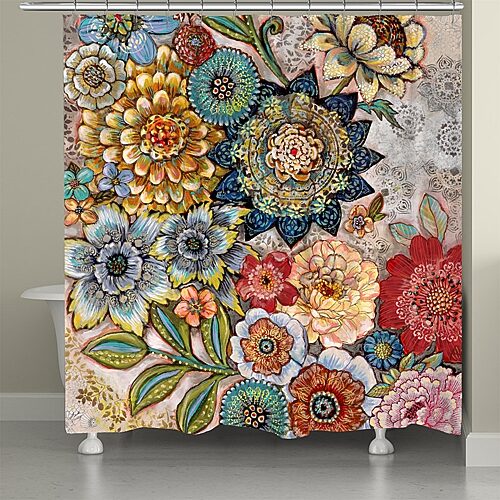 Click here for Laural Home Boho Bouquet Shower Curtain  71 x 72 -... prices
