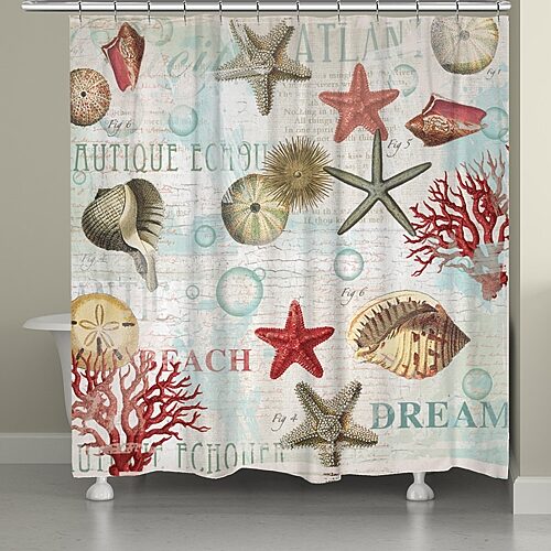 Click here for Laural Home Dream Beach Shells Shower Curtain  One... prices