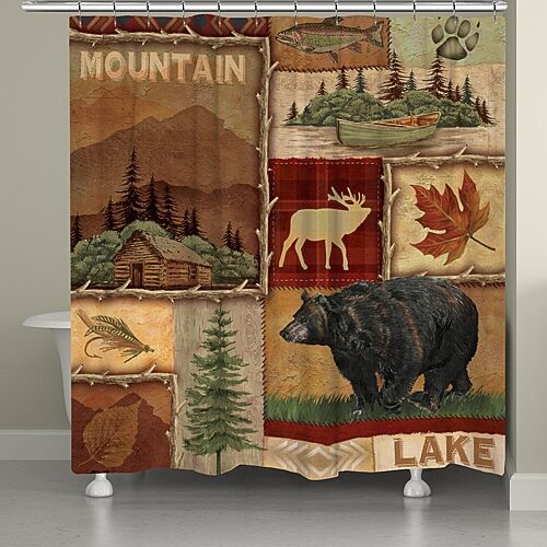 Click here for Laural Home Lodge Collage I Shower Curtain  One Si... prices