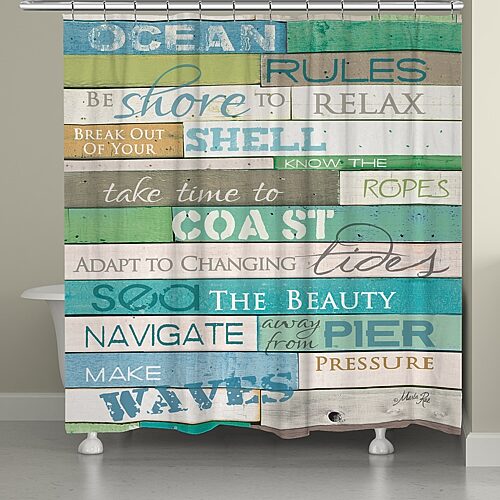 Click here for Laural Home Ocean Rules Shower Curtain  One Size... prices