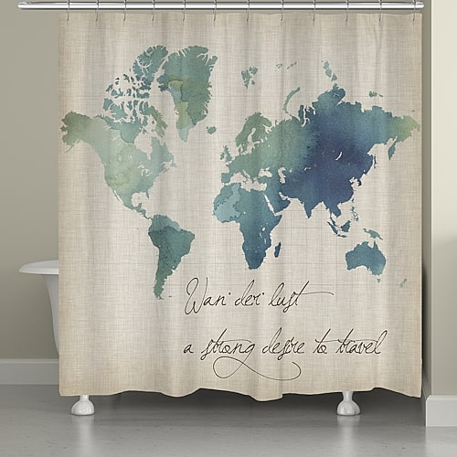 Click here for Laural Home Wanderlust Shower Curtain  One Size  B... prices